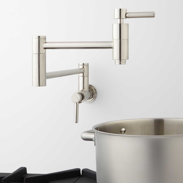 Contemporary Retractable Wall-Mount Pot Filler Faucet - Contemporary ... Contemporary Retractable Wall-Mount Pot Filler Faucet - Contemporary ...