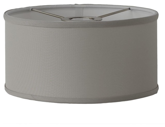 14 Inch Euro Fitter Linen Drum Shade - Lamp Shades - by Shades of Light 14 Inch Euro Fitter Linen Drum Shade - Lamp Shades - by Shades of Light