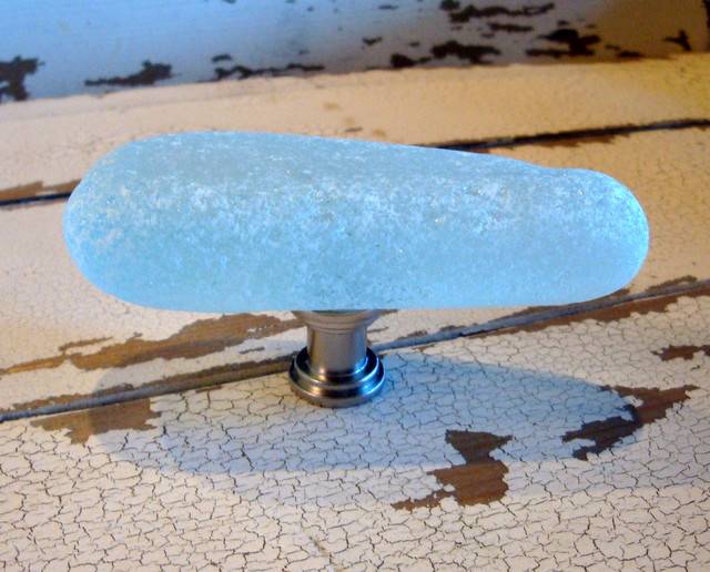 Recycled Sea Glass Stone Pull Knob Hardware Tropical Cabinet And Drawer Knobs Other Metro
