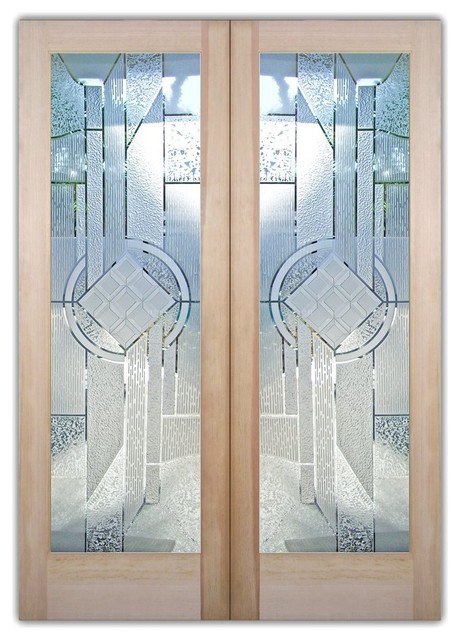 Glass Front Entry Doors Frosted Glass Obscure Chardonnay 3d Traditional Front Doors