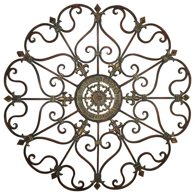 Brown Metal Wall Art Piece Fleur De Lis Elegant Scroll Work Home Decor ... Brown Metal Wall Art Piece Fleur De Lis Elegant Scroll Work Home Decor ...