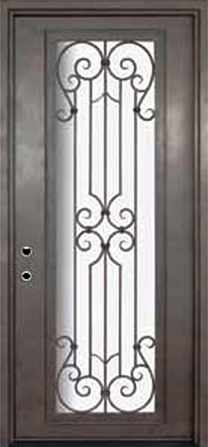 Milano 42x96 Wrought Iron Single Door 14 Gauge Steel Mediterranean Front Doors Tampa By