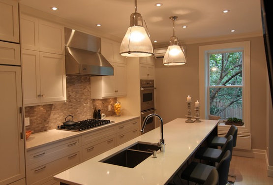 Awkward layout is now a stunning, functional Kitchen