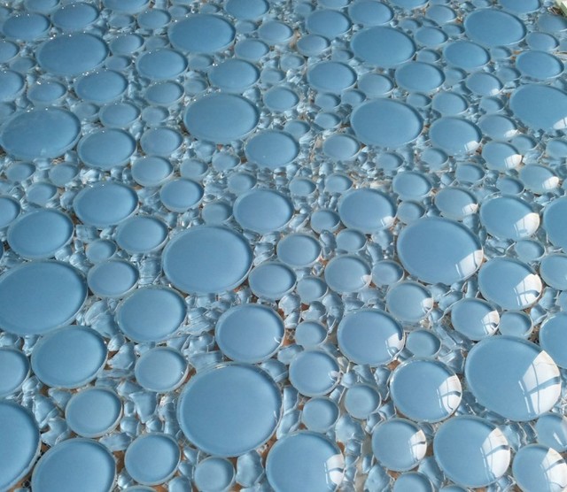 3D Bubble Round Glass Mosaic Tile