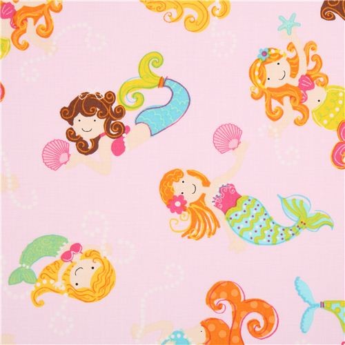 pink mermaid fabric Timeless Treasures Diving Divas - Fabric