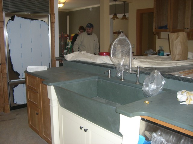 just installed ! the vermont slate sink and counters - Craftsman ...