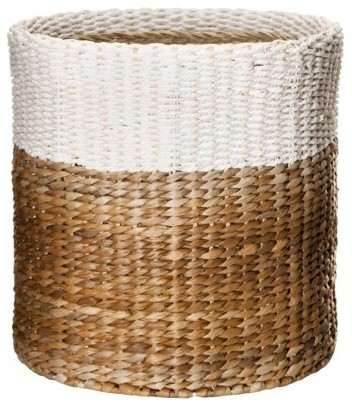 Threshold Color-Block Round Woven Basket - Contemporary - Baskets - by ...