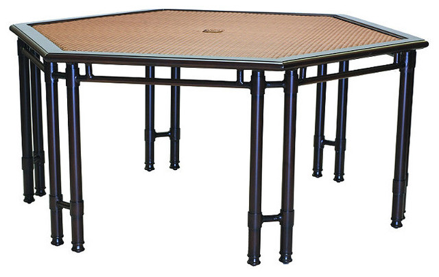 Viento Hexagonal Outdoor Dining Table, Patio Furniture - Traditional ...