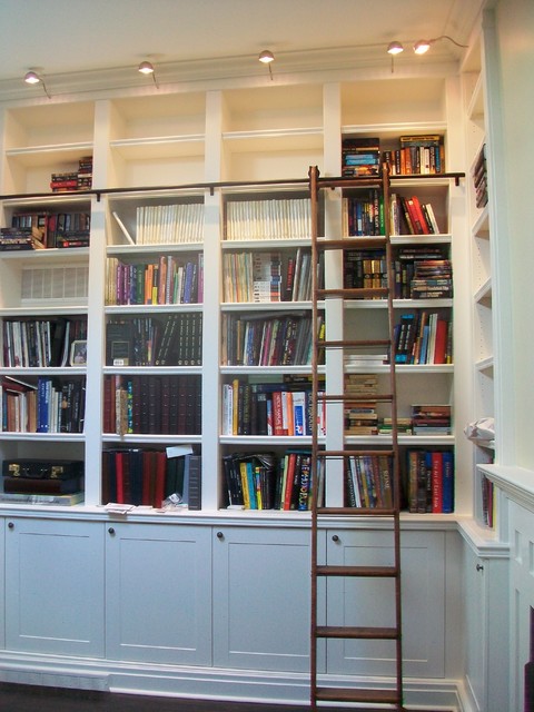 Bookcase With Rolling Library Ladder