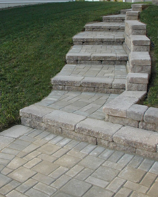 Creative Outdoor Stairs Options using Allan Block Retaining Walls ...