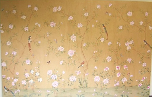 handpainted silk wallpaper - Asian - Wallpaper - other metro - by ...