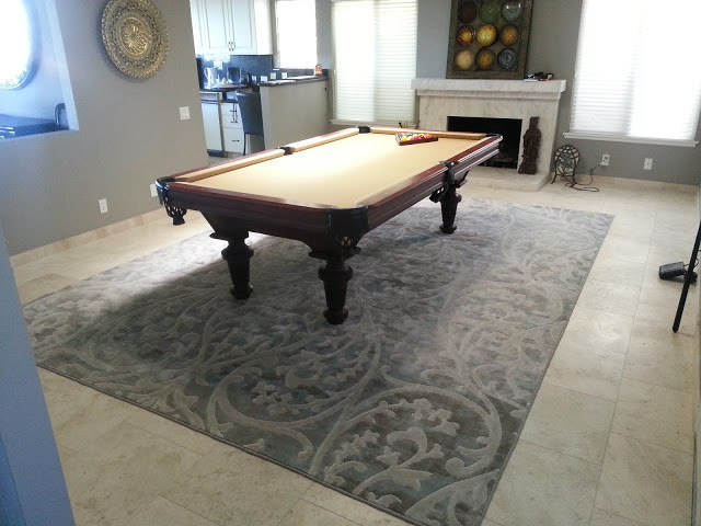 Grey Contemporary Modern Rug for under Pool Table - Modern - Living ...