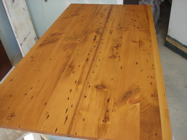 Nantucket reclaimed lumber heart pine counter top - Kitchen Countertops ...