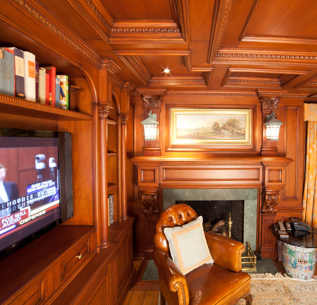 Traditional Home Office Wood Panel