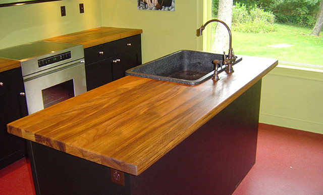 Teak Wood Island Counter with Sink by Grothouse - Contemporary ...