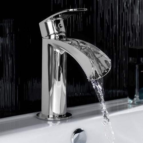 Modern Reign Open Spout Bathroom Faucet Mixer Single Hole Chrome Mono ...