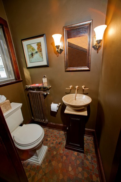 English Cottage Style Home - Powder Room - Traditional - Powder Room ...