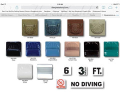 Hand holds on pool wall.