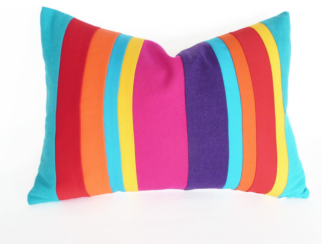 Bright Color Blocked Accent Pillows - Modern - Decorative Pillows ...