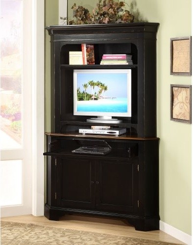 Riverside Crossroads Corner Laptop/Computer Cabinet with Optional Hutch ...