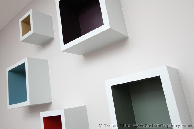 Colourful Square floating shelves. - Contemporary - london - by Tristan ...