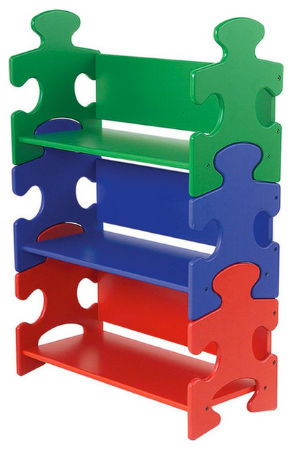 Kidkraft Puzzle Book Shelf, Primary - Eclectic - Kids Room Accessories ...