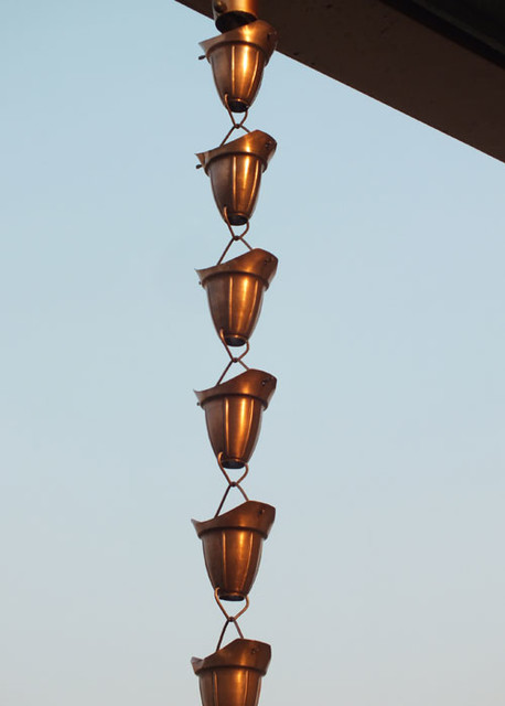 Decorative Downspouts - Bell Cup Rain Chain - Modern - Rain Chains ...