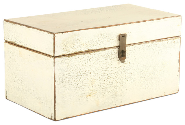 Vintage White Wooden Box - Decorative Boxes - chicago - by Belle and June