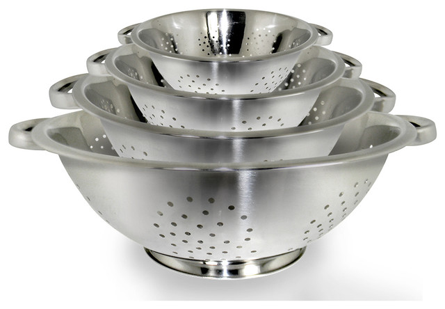 Stainless Steel 4-piece Colander Set - Contemporary - Colanders And ...
