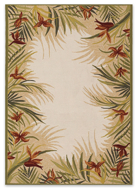 Tropical Palm Outdoor Rug - Traditional - Outdoor Rugs - by FRONTGATE