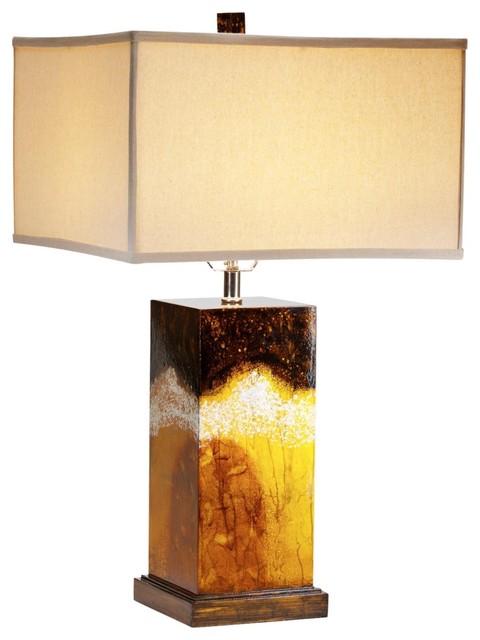 Contemporary Raschella Abstract Hand-Painted Wood Table Lamp ...
