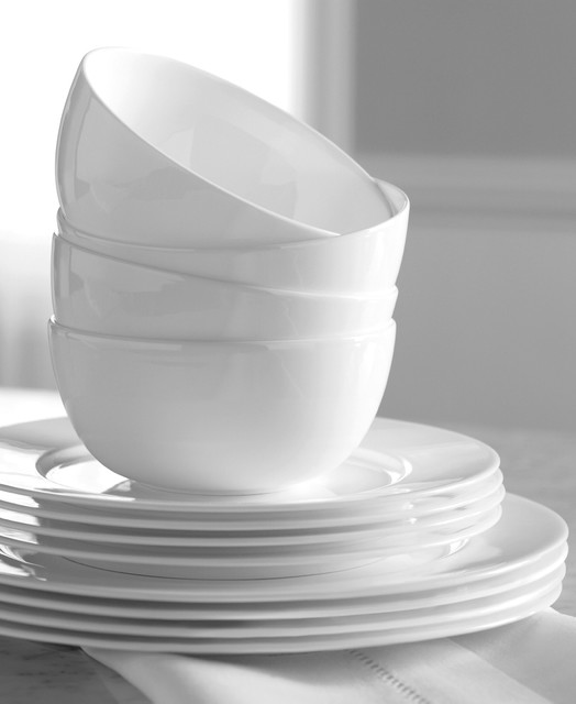 Hotel Collection Dinnerware, Bone China 12 Piece Set - Contemporary ...