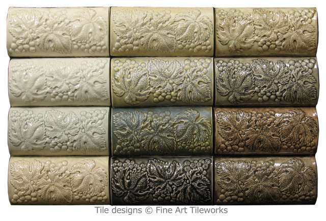 3x6 Grapes border tiles — Fine Art Tileworks - Traditional - Accent ...