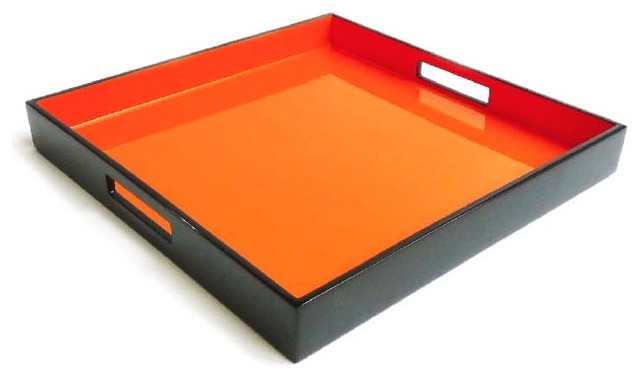 Serving Tray, Orange and Black - Contemporary - Serving Trays - by Provide