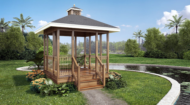 Simple Fancy Gazebo - Craftsman - Rendering - sacramento - by House ...