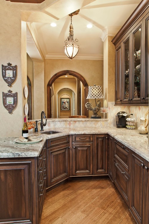 Typhoon Bordeaux With Dark Cabinets Backsplash Ideas