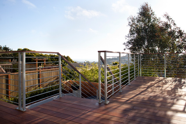 Ipe Deck & Galvanized Steel Railings - Contemporary - Deck - san ...