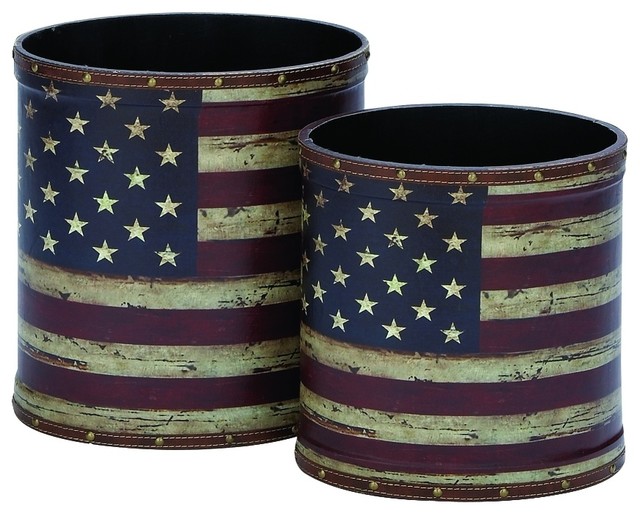 Vintage Flag Bin Storage